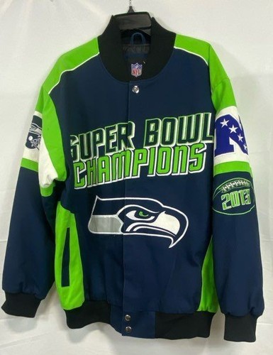 NFL Mens Blue Super Bowl Champions Seattle Seahawks 2014 Varsity Jacket ...