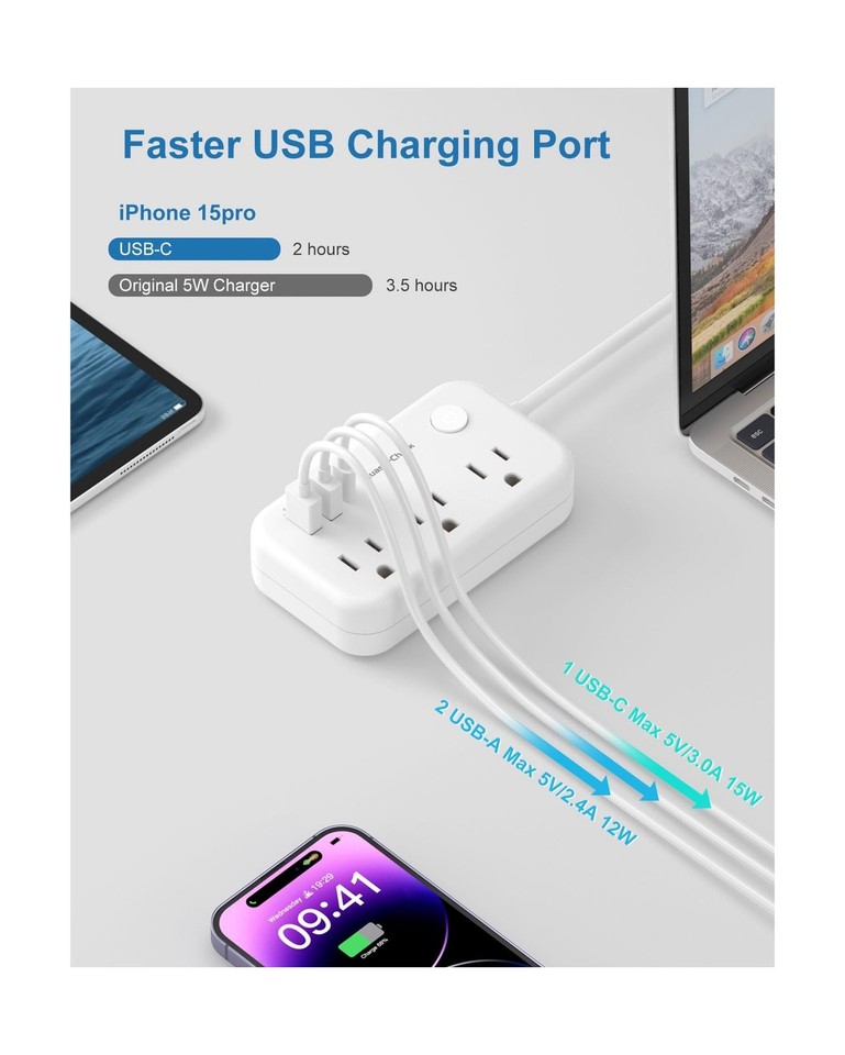 Type E F Plug Adapter, Germany France Travel Plug Adapter with 3 Ou ...