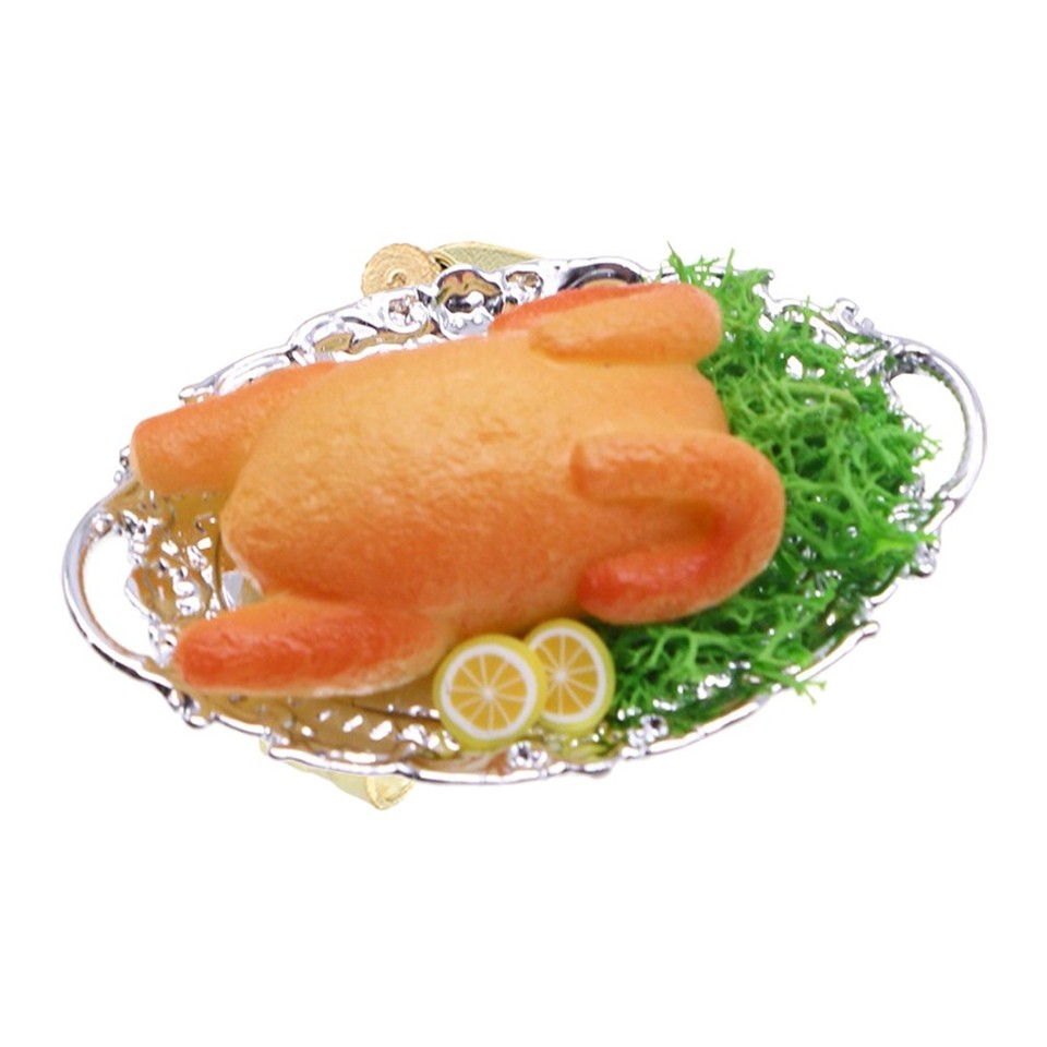 Dollhouse Roast Chicken Mini Fake Cooked Turkey Models Meat Artificial ...