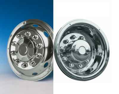 4 x 22.5" stainless DAF Truck Bus Coach wheel trims hub cover super ...