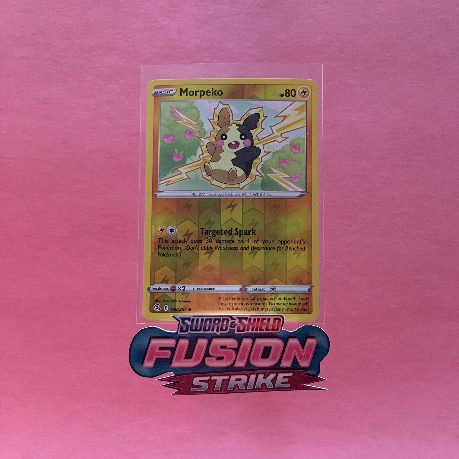 Morpeko 109/264 Reverse Holo Fusion Strike Pokemon TCG Card M/NM Pack ...