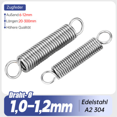 Zugfedern Edelstahl mit Haken Verlängerungsfeder Zugfeder Drahtstärke 1 ...