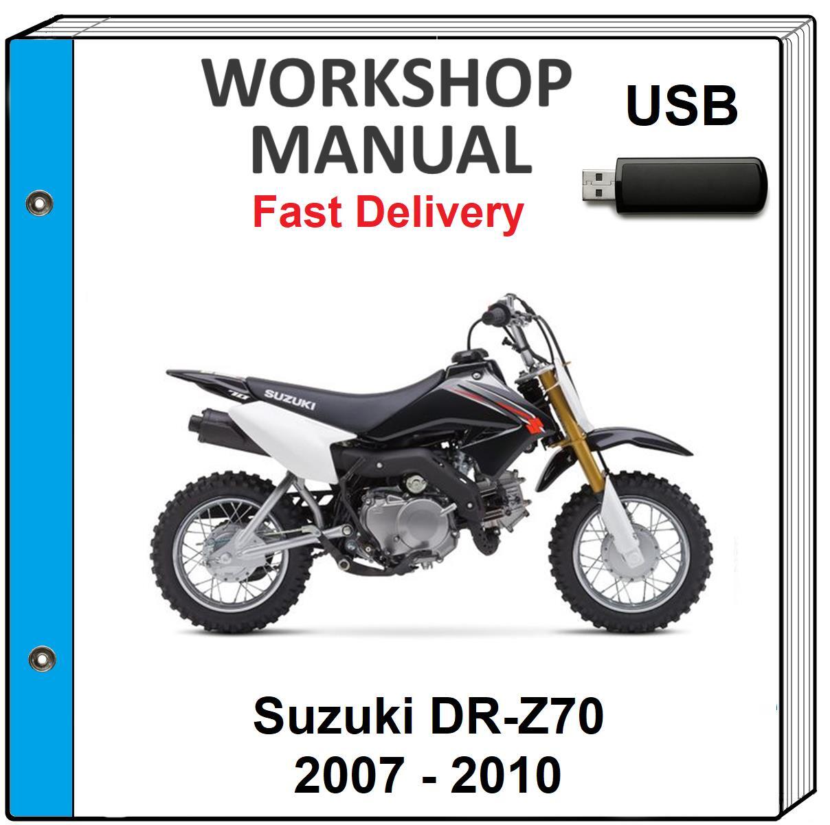 SUZUKI DRZ70 DR-Z70 2007 2008 2009 2010 SERVICE REPAIR SHOP MANUAL USB ...
