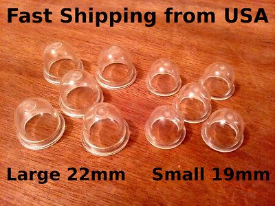 10pc Carburator Primer Bulb Assortment, 5pc Small 19mm & 5pc Large 22mm ...