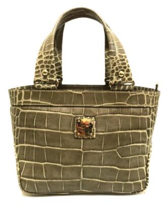 RARE Dooney & Bourke Sm Croc Embossed Gray Mini East West Handle Tote ...