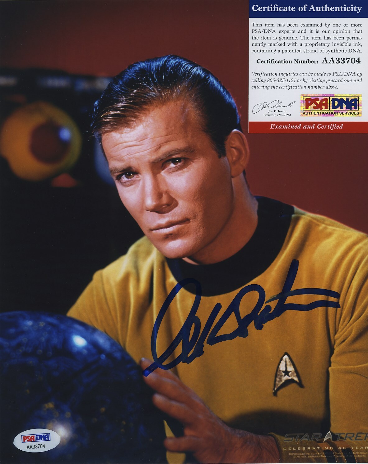 WILLIAM SHATNER STAR TREK SIGNED AUTOGRAPHED COLOR 8X10 PHOTO PSA DNA ...