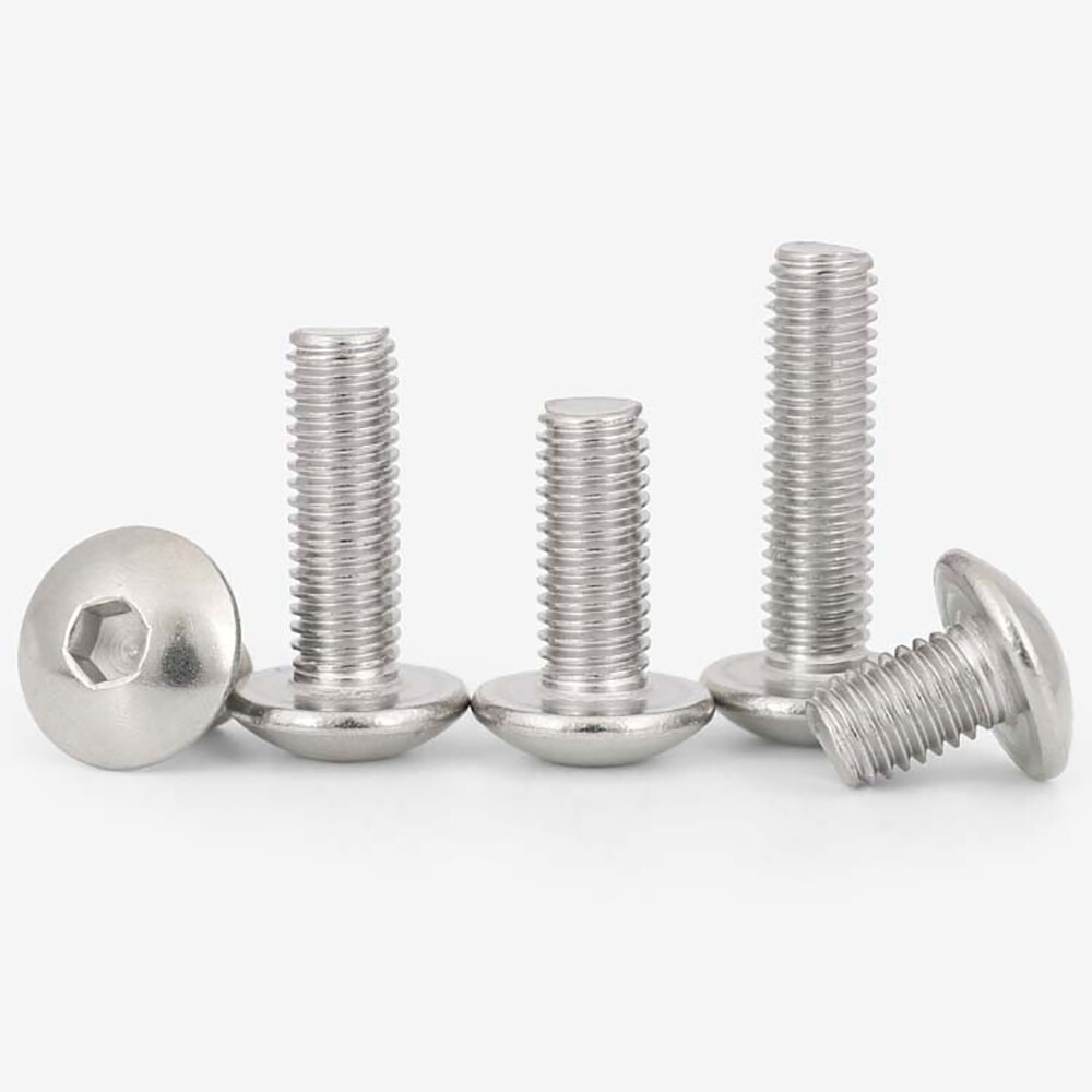 Large Button Head Screws Hexagon Allen Socket Bolts A2 Stainless Steel ...