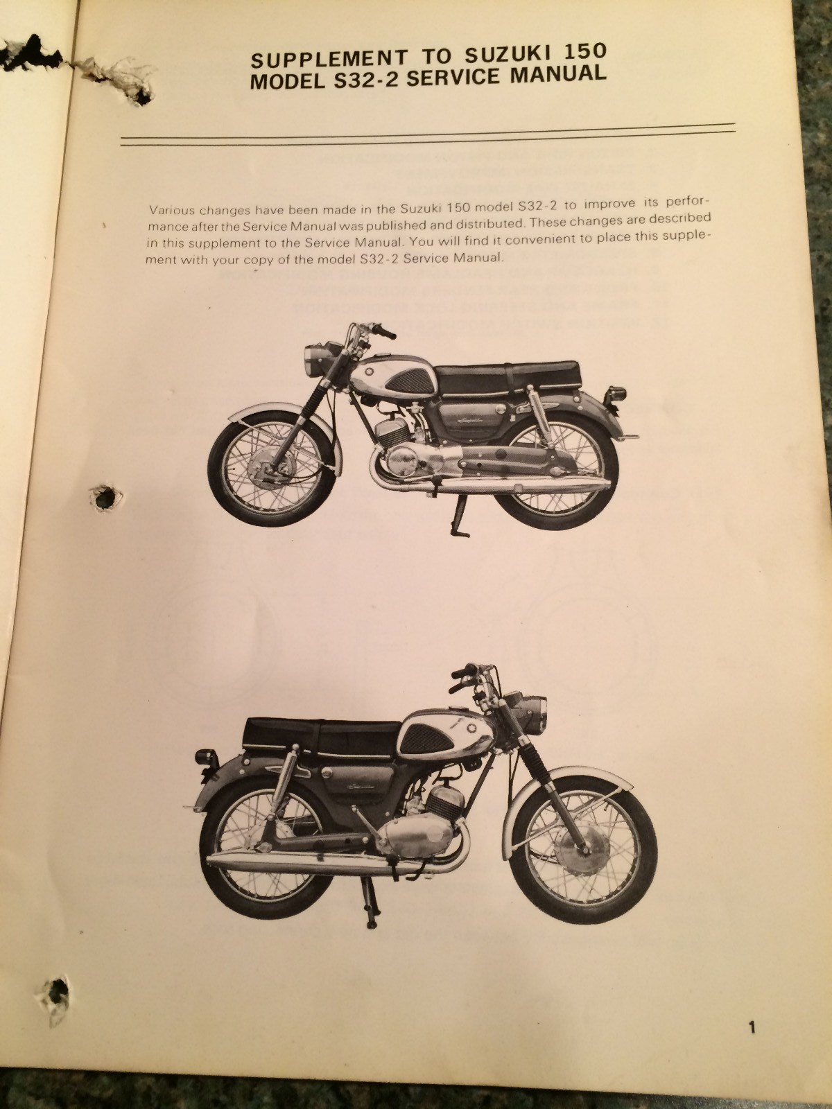 Suzuki 150 S32-2 Service Manual Supplement , OEM item good original ...