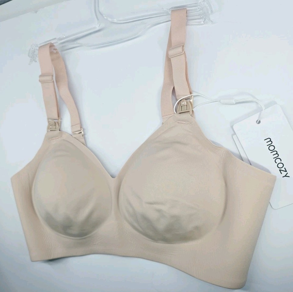 Momcozy Ultra Soft Nursing & WearableBreast Pump Bra Beige Size MEDIUM ...