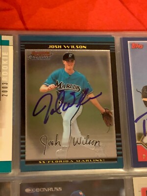 JOSH WILSON AUTOGRAPHED SIGNED 2002 BOWMAN CHROME DRAFT CARD FLORIDA ...