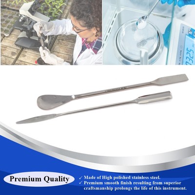 Lab Spatula Double Ended Mixing Spoon Tapered Scoop 9" Stainless Steel ...