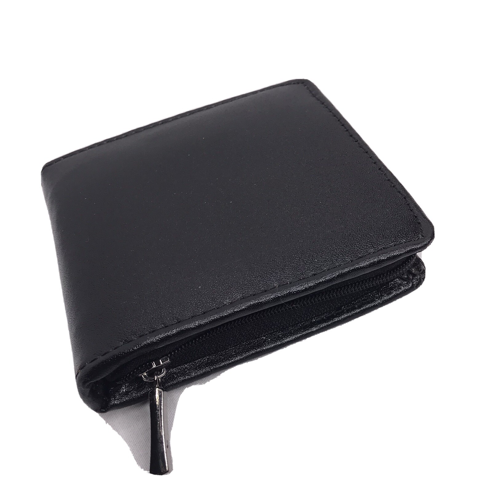 Guang Tong Zip Around Wallet Black Leather And Synthe… - Gem