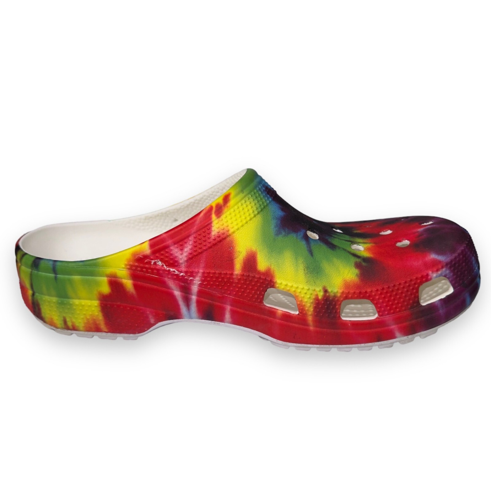 Crocs Classic Rainbow Tie Dye Clogs Men's 9 Women's 11 - Gem