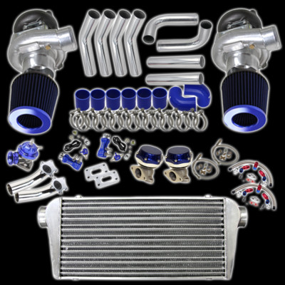 Universal High Performance Twin Turbo Charger Kit T3T4 | Silver | 1 ...