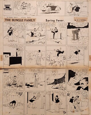 THE BUNGLE FAMILY Sunday Comic Strip Original Art 4-2-1939 HARRY TUTTLE ...