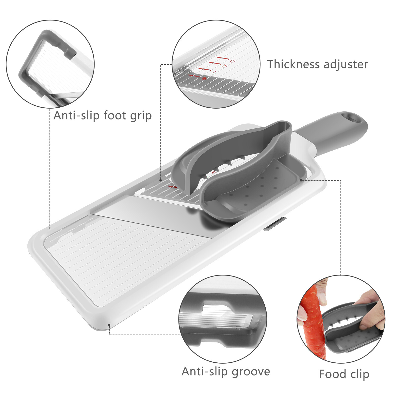 Handheld Mandoline Food Slicer with Handle Adjustable Thickness ...