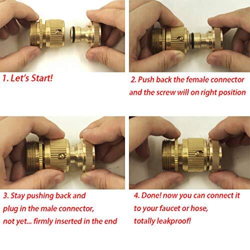 Garden Hose Quick Connect Solid Brass Quick Connect Hose Fittings 3/4 inch GH... | eBay