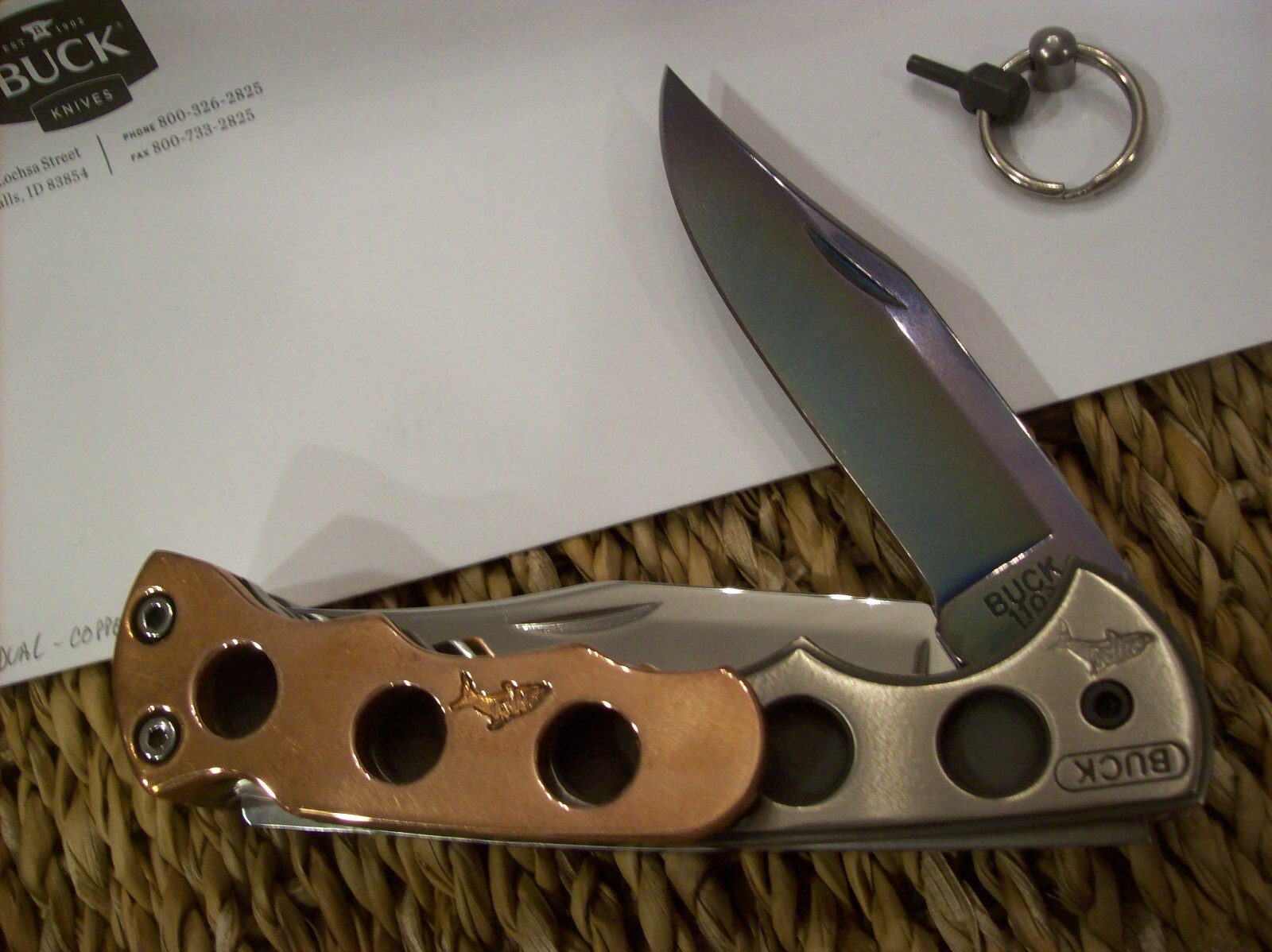 RARE CUSTOM BUCK KNIFE 186 DUAL BLADED w/COPPER CLIP / 1 of 1 By "Joe ...