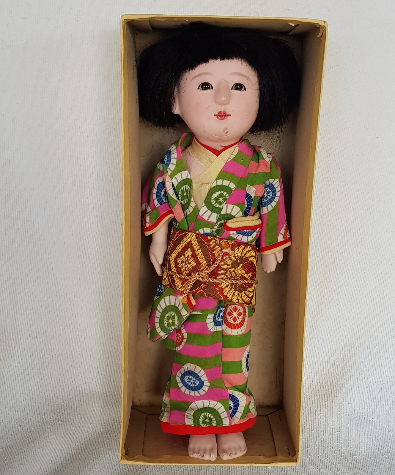 Antique NINGYO Ichimatsu Doll girl box Japan doll, figure decor 1900s ...