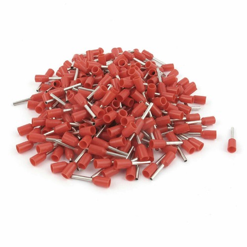 200 Pcs Cord End Terminal Tubular Insulated Ferrule Red E7508 20AWG 0 ...