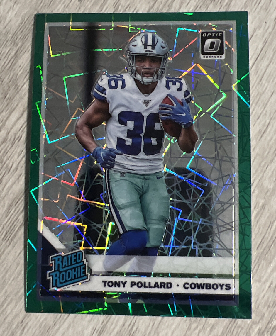 2019 Panini Donruss Optic Tony Pollard Green Velocity Prizm Rated ...