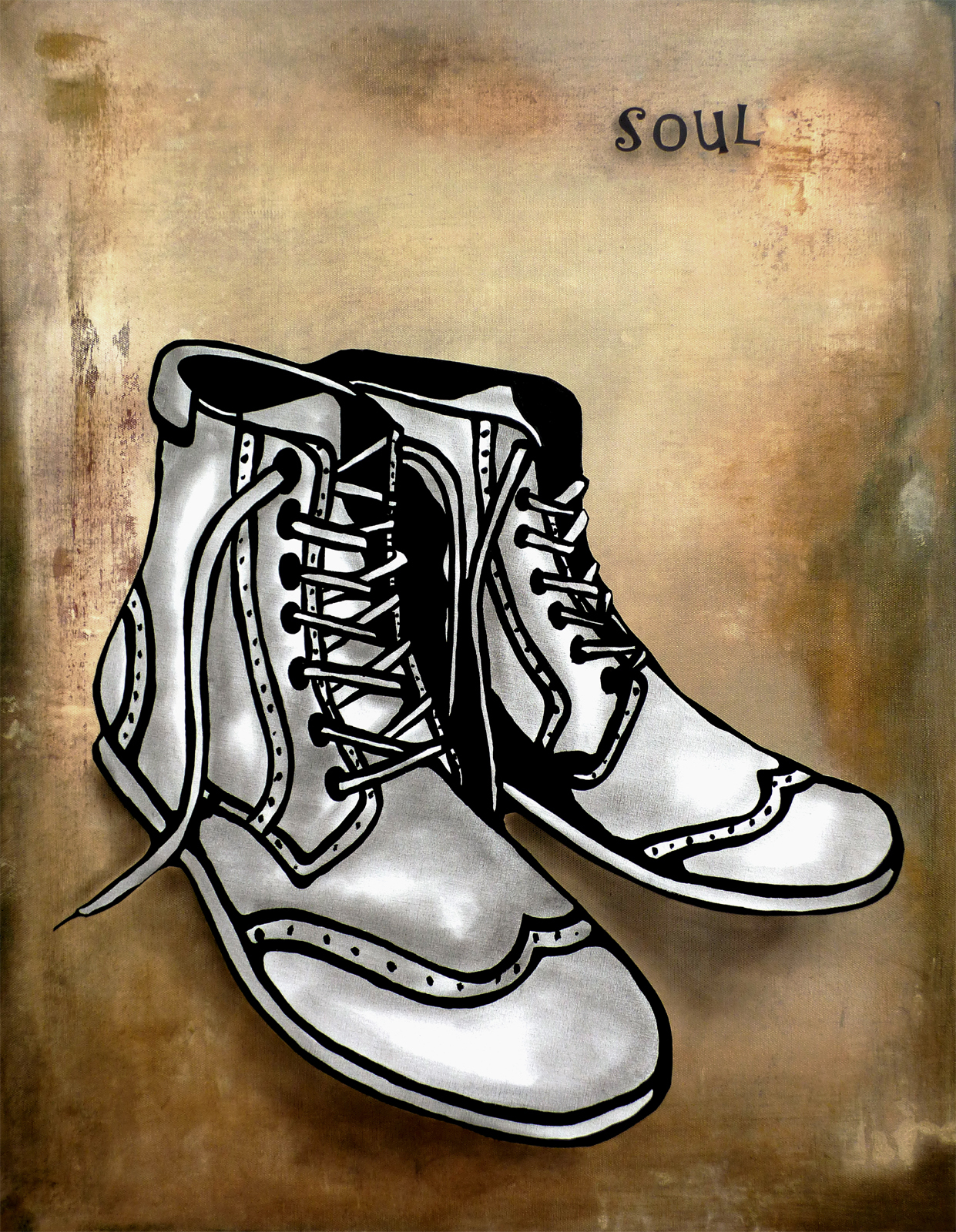 Original Abstract SHOE print Modern Decor HUGE Canvas Wall Art by ...