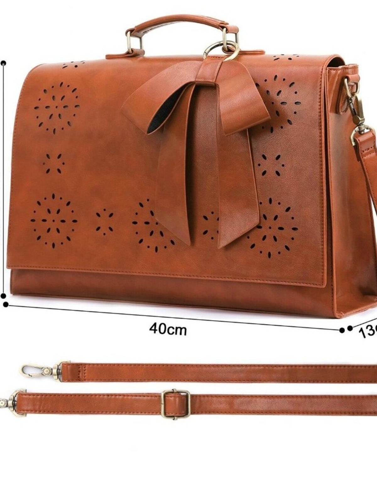 Ecosusi Brown Bow Satchel Bag Laser Cut Shoulder Purse Tote | eBay