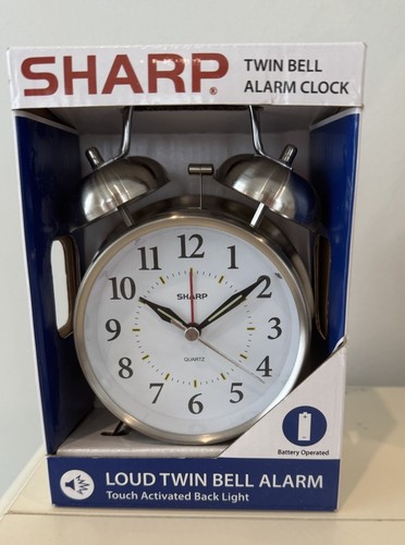 Sharp Twin Bell Alarm Clock W/ Loud Bell, Easy To Read Dial, On Demand ...