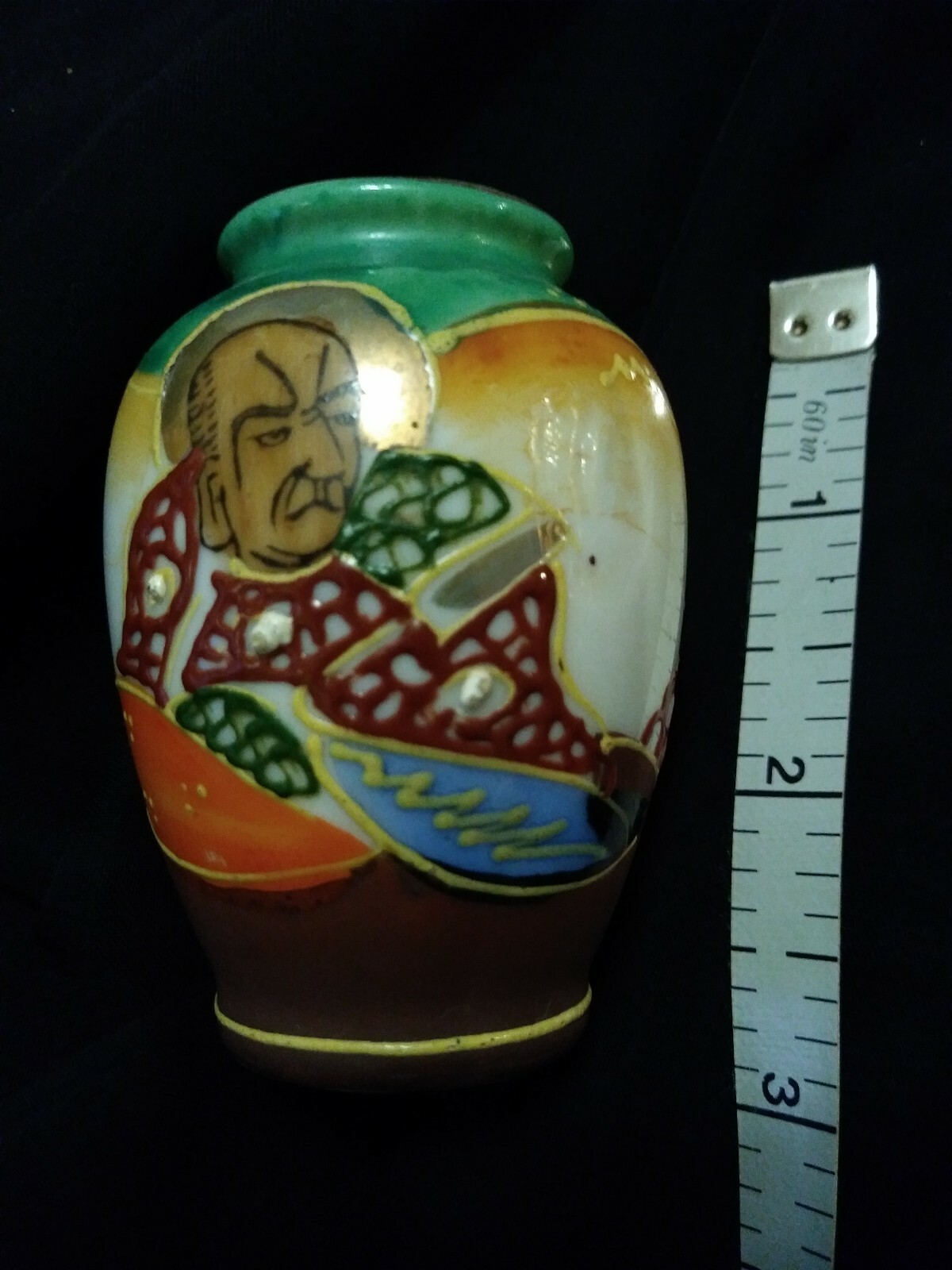 Vintage Occupied Japan Vase Hand-Painted, Man With Gilding, Petite Size ...