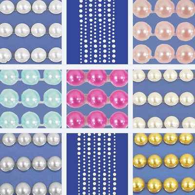 SMALL PEARL STICKERS 3-6mm Beautiful Flat Back Beads Self Adhesive ...