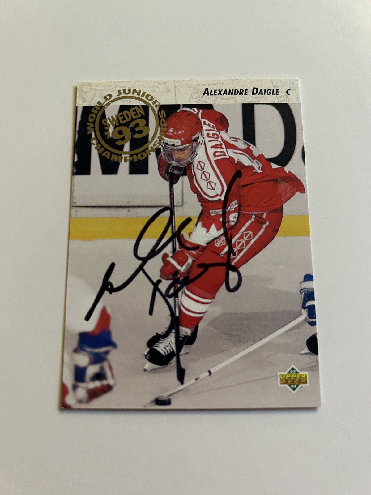 Alexandre Daigle Signed 92/93 Upperdeck World Junior Championships Card ...