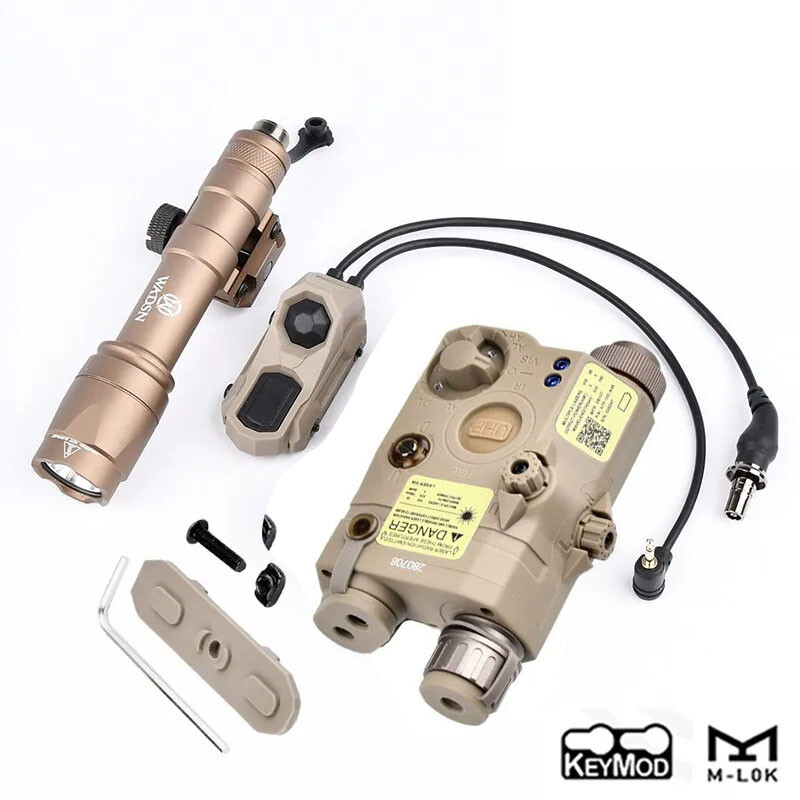 Tactical Picatinny PEQ 15 IR LED Red Green Strobe Laser Flashlight Dual ...