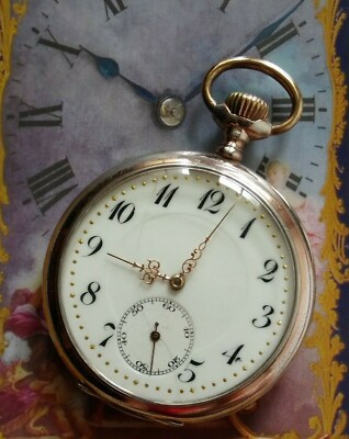 Antique Rare Swiss GALA 800 Silver Pocket Watch | eBay