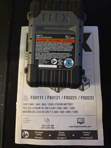 Flex 24v Charger And 2.5 Ah Battery Nrand New Open Box | eBay