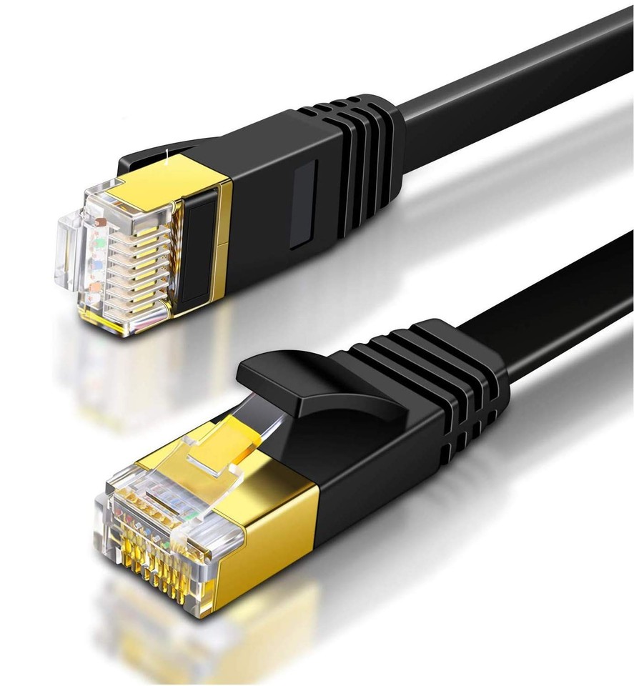 25ft Cat 7 Ethernet Cable Flat Internet Network Computer Patch Cord ...