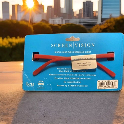 ICU Eyewear Screen Vision Glasses Filters Blue Light - Red Curve Oval ...