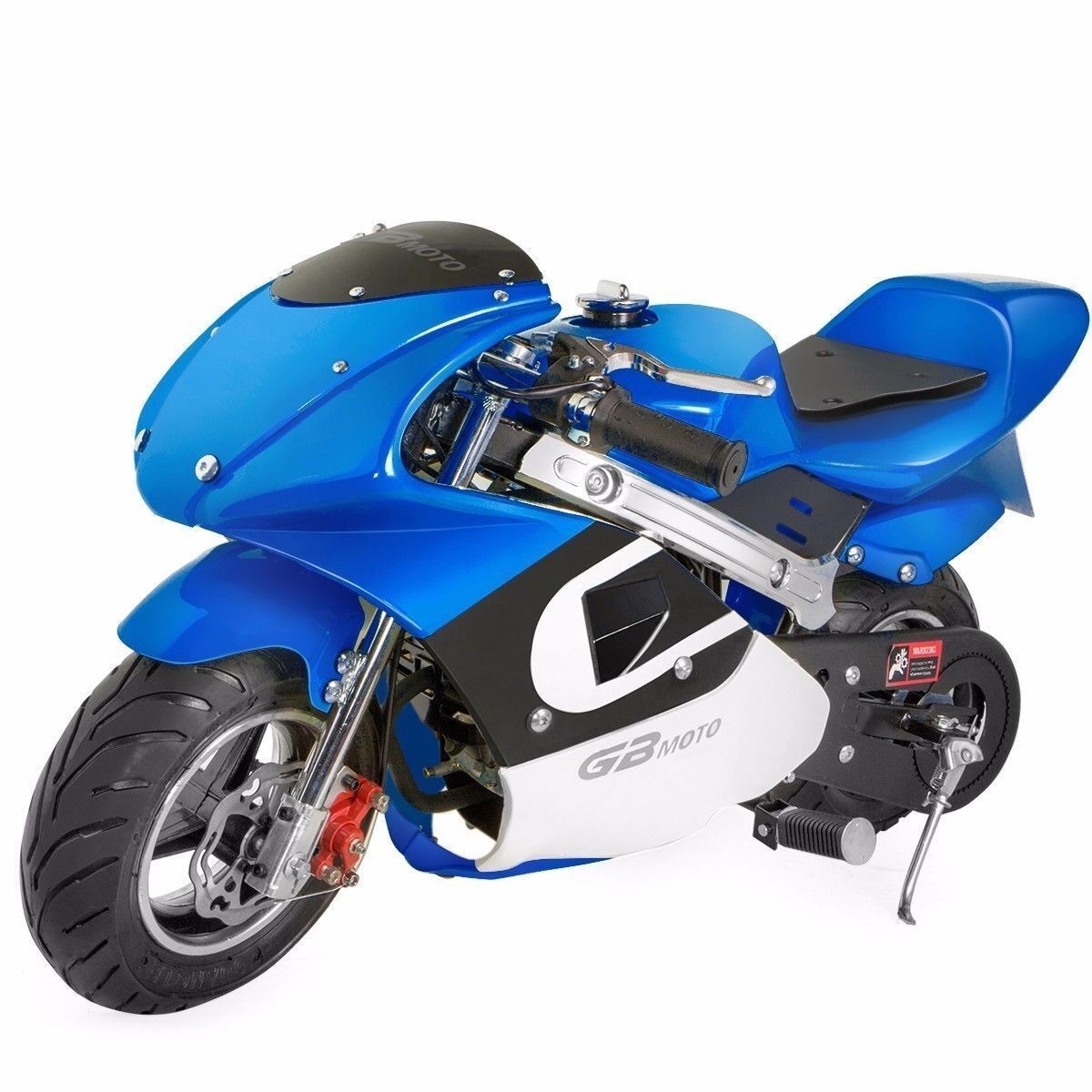 MotoTec 49cc 2-Stroke Phantom Gas Mini Motorcycle Pocket Bike - Blue ...