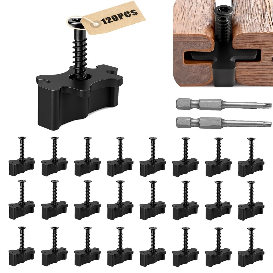 120Pcs Hidden Deck Fasteners for Composite Boards, Nylon Clips ...
