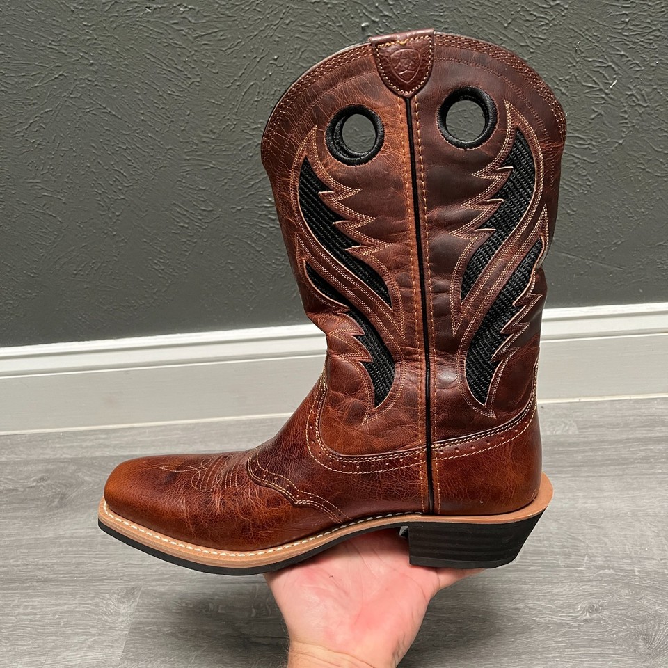Ariat Heritage Roughstock VentTEK Boots Mens 12D Brown Western Cowboy ...