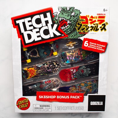 Tech Deck Santa Cruz Skateboards x Godzilla Sk8Shop Bonus Pack Rare ...