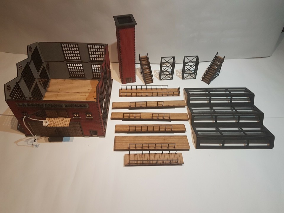 28mm WW2 Factory Building Set MDF Painted Terrain Suitable for Bolt ...