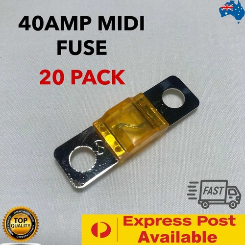 20pcs x 40 AMP Midi Fuses 40A for Dual Battery ANS Fuse Holder Solar ...