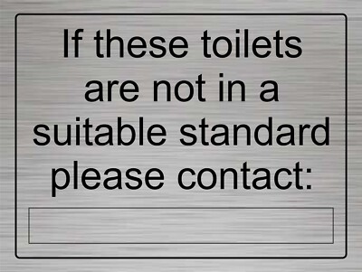 toilets not suitable contact: Toilet Sign Aluminium self adhesive ...