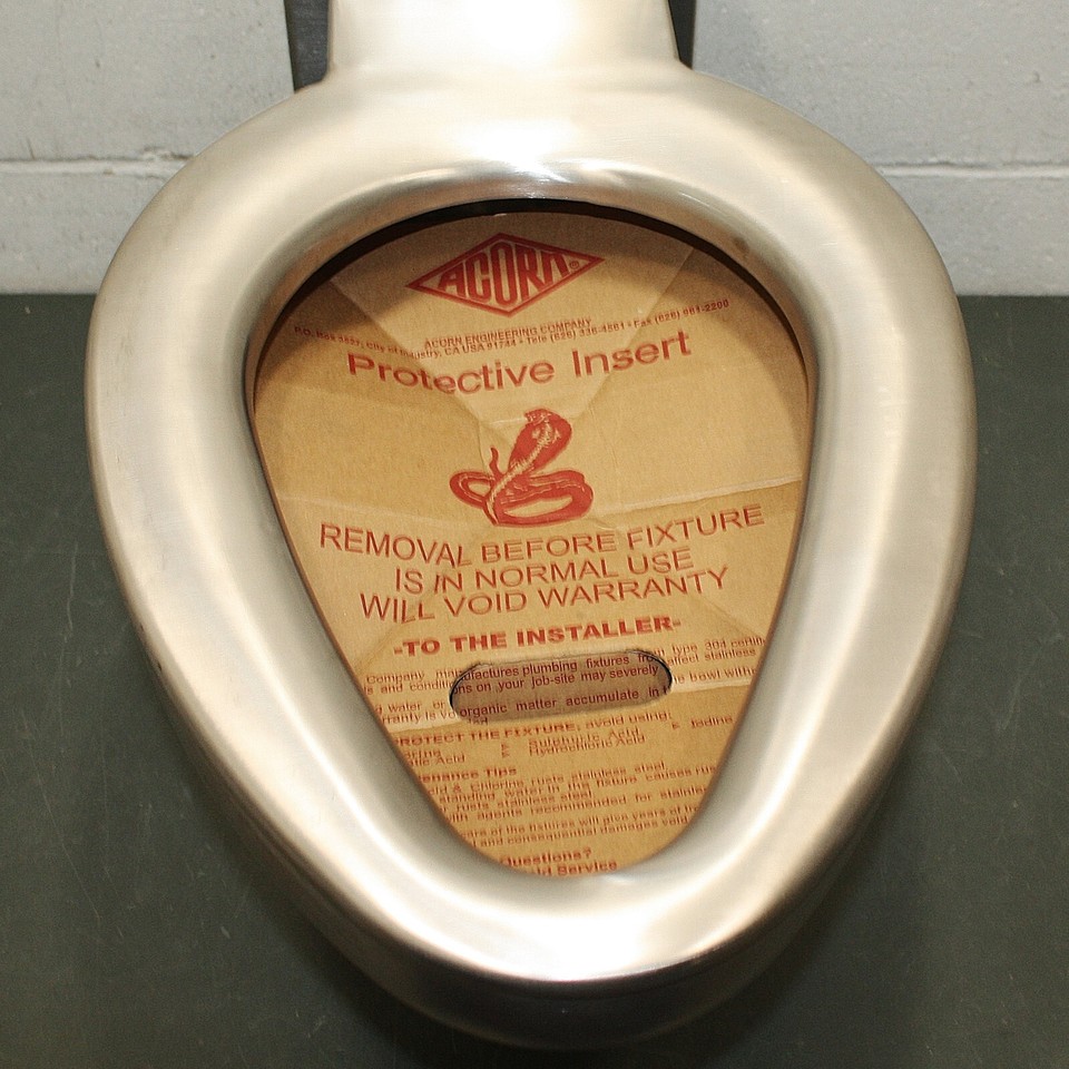 Acorn Penal Ware Stainless Steel Toilet 1685-W-2, Floor Mount, Rear ...
