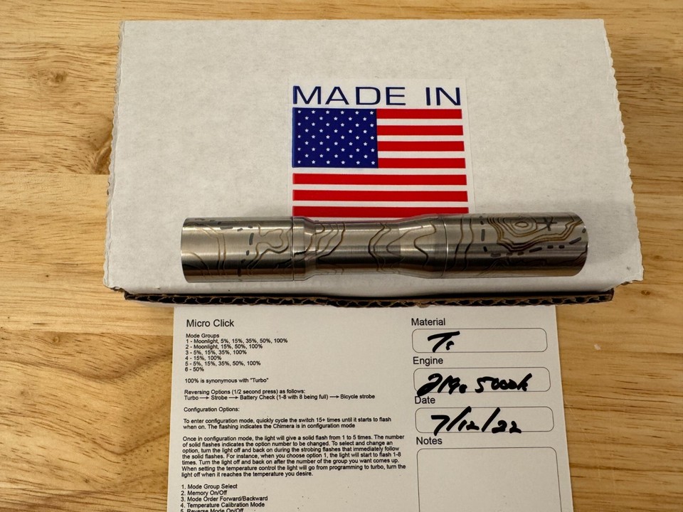 Charles Wiggins CWF Micro Click Flashlight (Machined Topo, Titanium ...