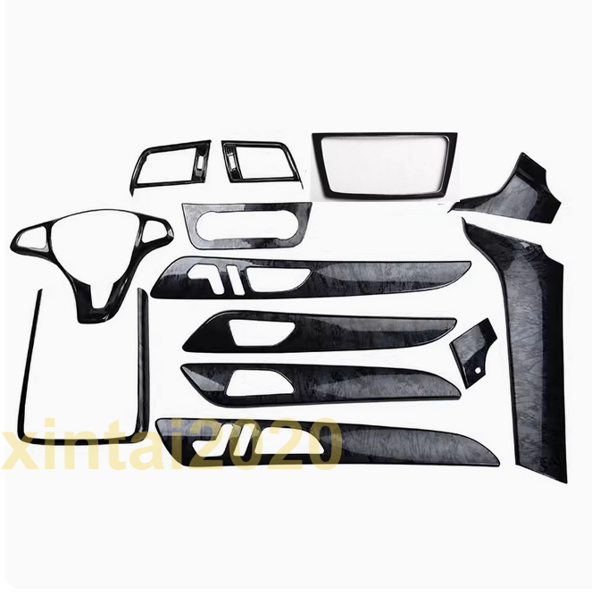 Black Wood Grain Full Interior Kit Cover Trim For Benz GLE W166 GLS ...