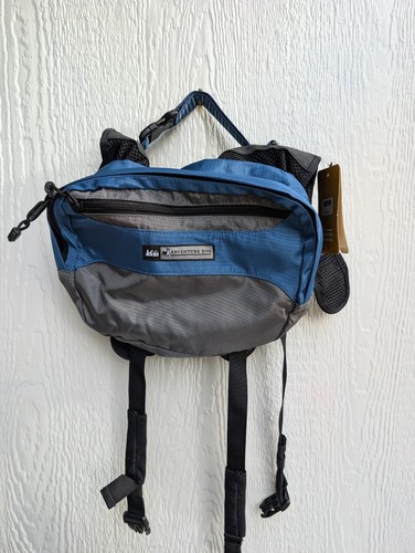 NWT REI Adventure Dog Pack Blue Gray Pockets Mesh Nylon Adjustable Size ...