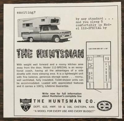 1966 Huntman Co Chetopa KS Print Ad The Huntsman Model 112-Special ...
