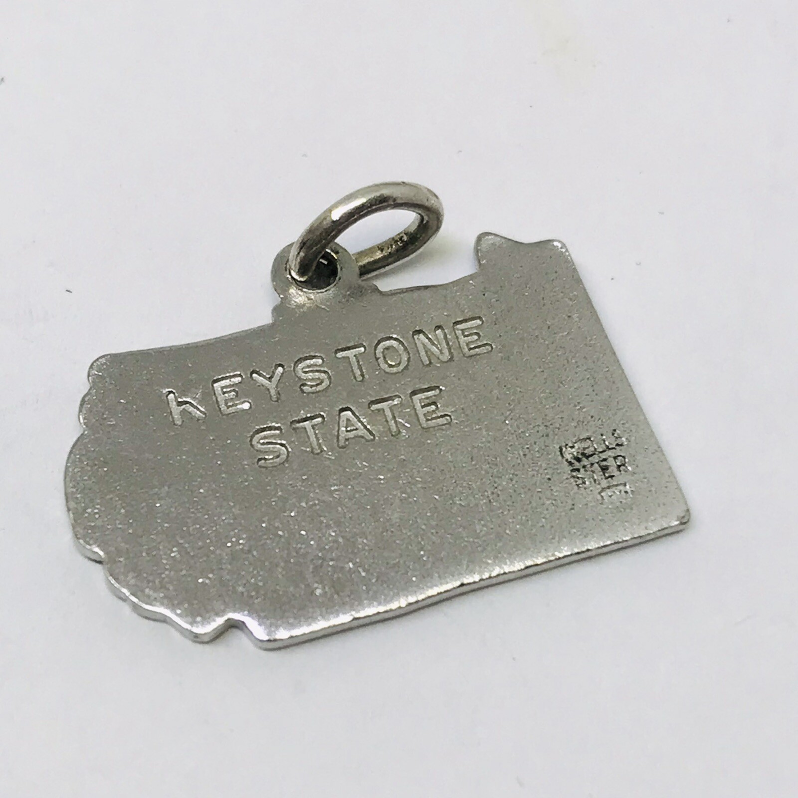 KEYSTONE STATE PENNSYLVANIA STATE ENAMEL STERLING SILVER CHARM PENDANT ...