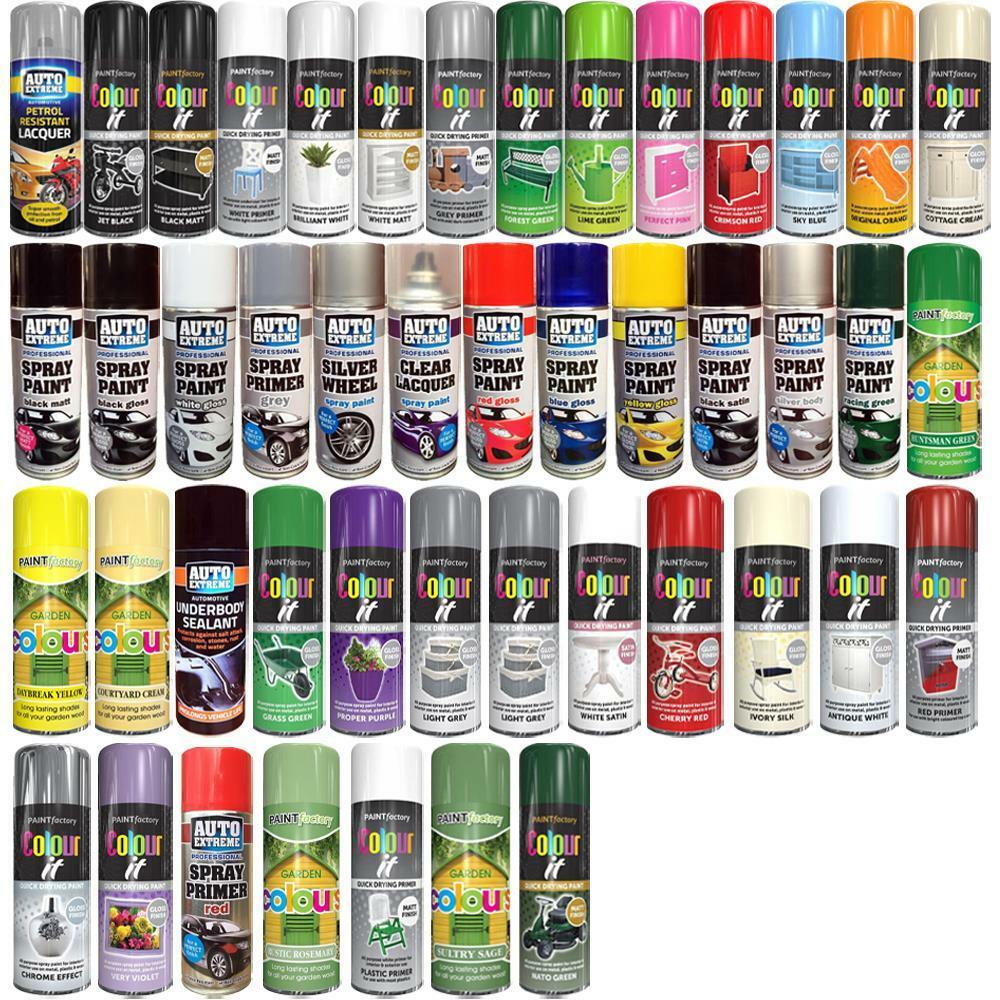 Spray Paint Aerosol Auto Car Primer Matt Gloss Lacquer Wood Metal ...
